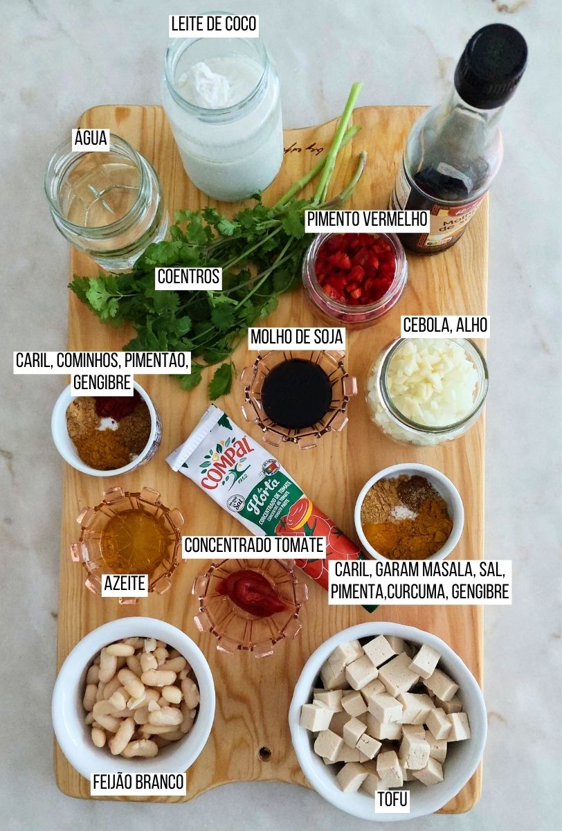 Caril de Tofu e Feijão Branco - Cozinhar e Saborear