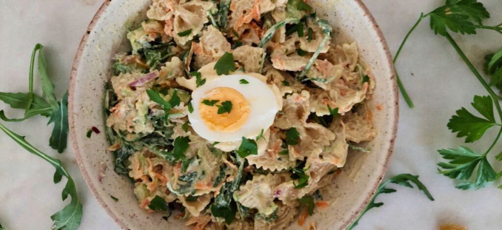 Salada Fria de Massa com Maionese Saudável - Cozinhar e Saborear